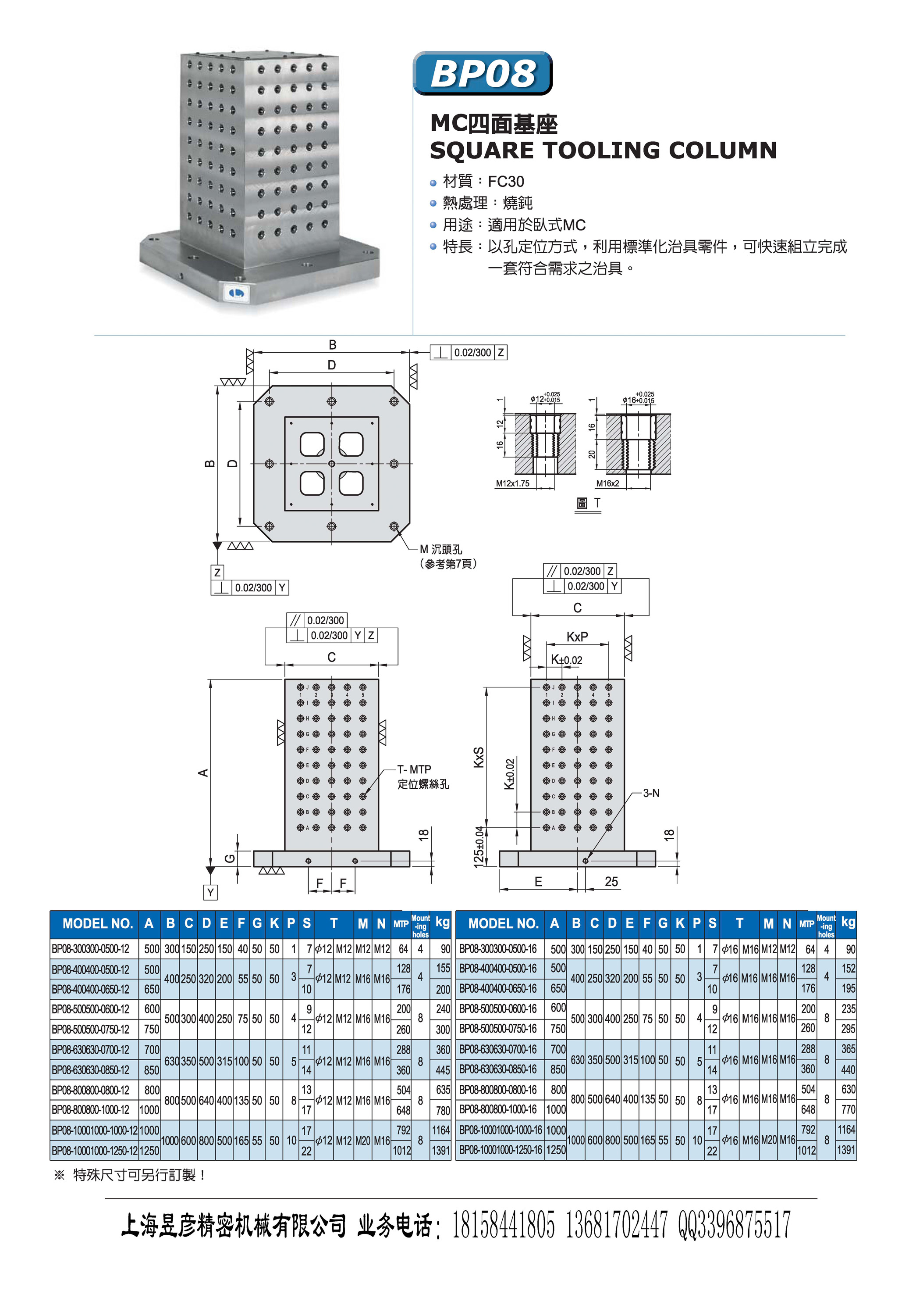 BP08- MC四面基座 - 上海昱彦精密机械有限公司